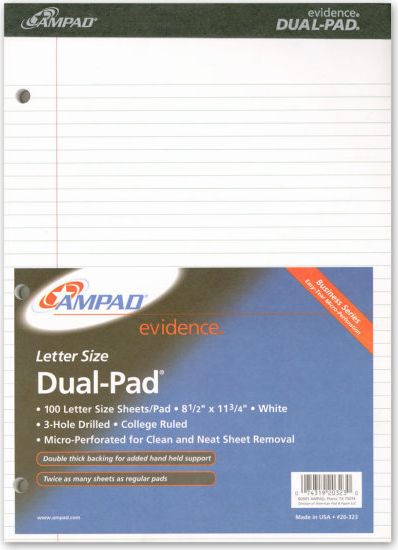 LEGALPAD 100SH DUAL/WHITE | Ampad | Southwest Virginia Community College