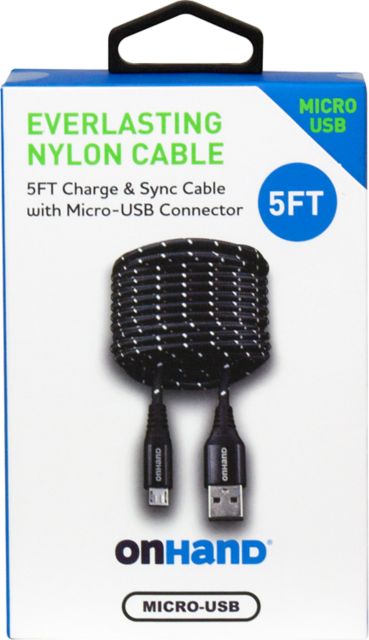 OnHand Charging CBL 5ft BP USB-A to Micro USB, Black - ONLINE ONLY ...
